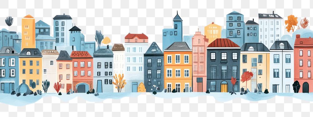 PNG Famous town building border | Free PNG - rawpixel