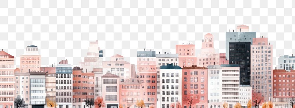 PNG Huge town building border | Free PNG - rawpixel