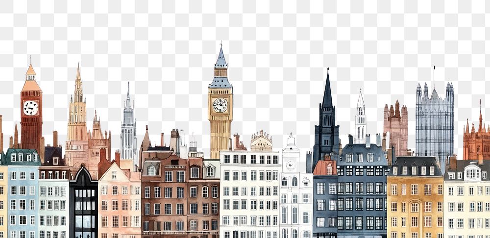 PNG London town building border | Free PNG - rawpixel