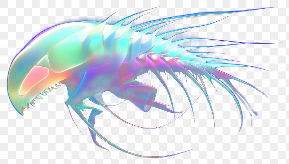 PNG Sci-fi creature fantasy neon | Free PNG - rawpixel