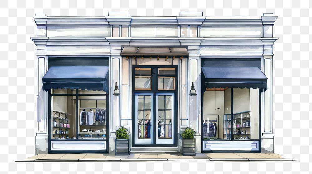 PNG Architecture illustration fashion boutique | Free PNG - rawpixel