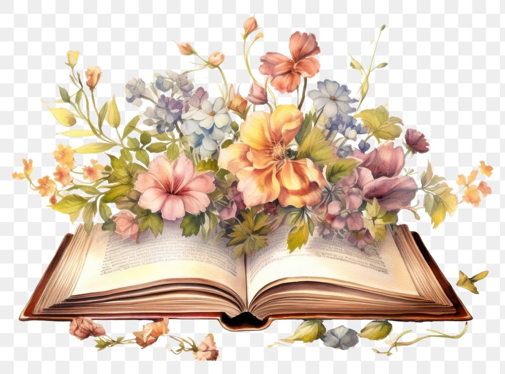 PNG Illustration open book flower | Free PNG - rawpixel
