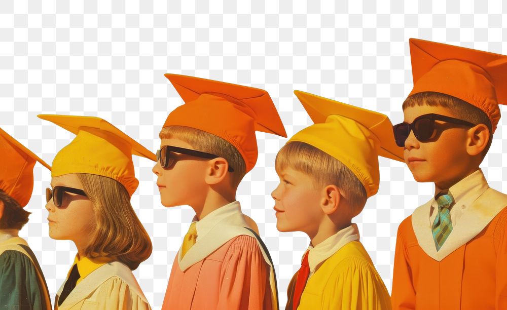 PNG Retro collage graduate children | Free PNG - rawpixel