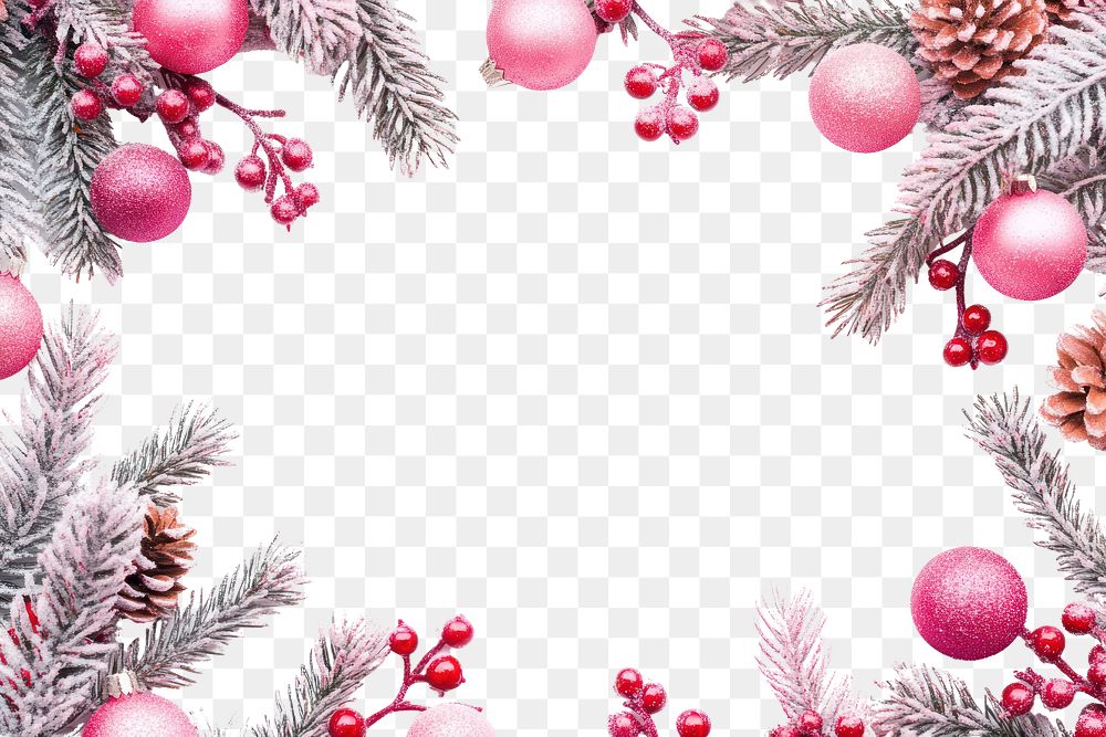 PNG Pink christmas frame decorations | Free PNG - rawpixel