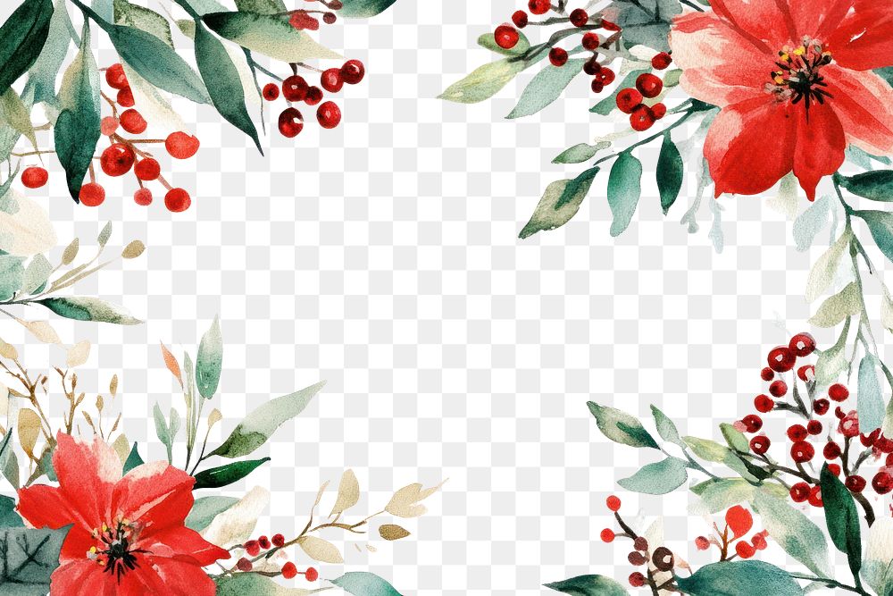 PNG Winter flower Frame flowers | Free PNG - rawpixel