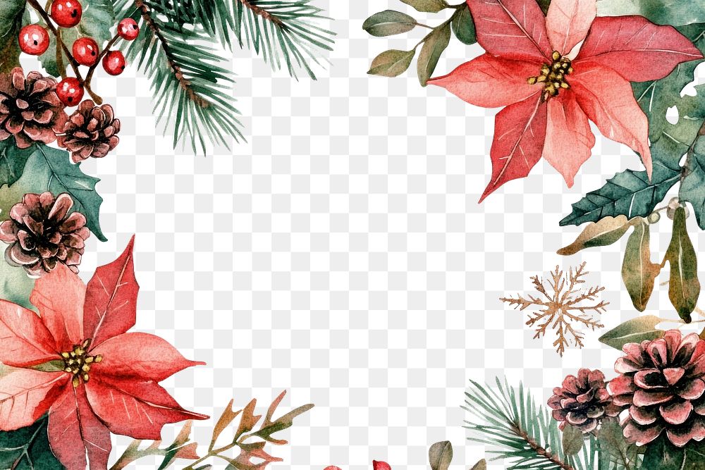 PNG Winter flower Frame flowers | Premium PNG - rawpixel