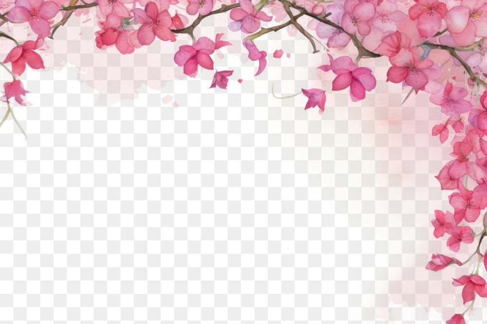 PNG Vibrant pink flowers border | Free PNG - rawpixel