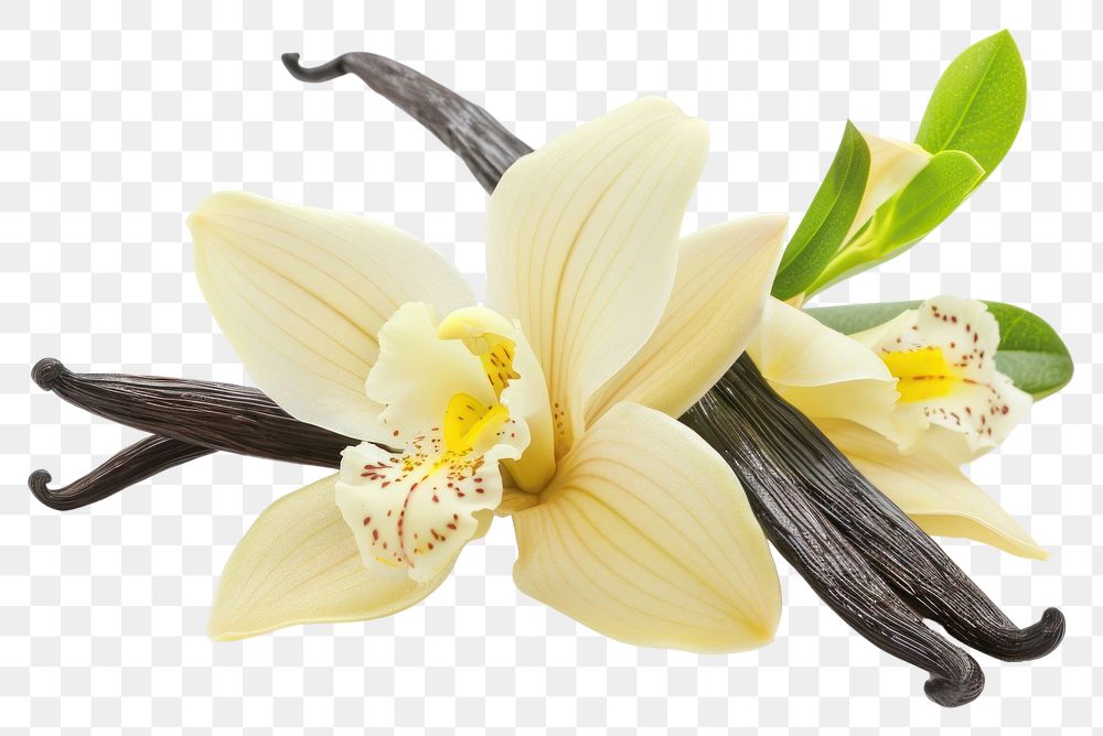 PNG Vanilla flower and ingredients | Premium PNG - rawpixel