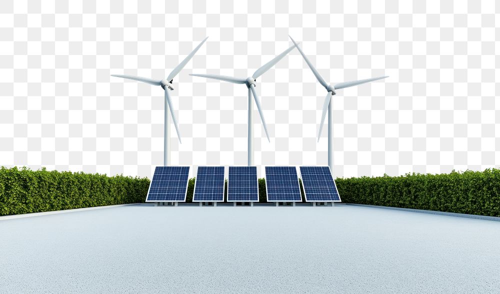 PNG 3 wind turbines panels | Free PNG - rawpixel