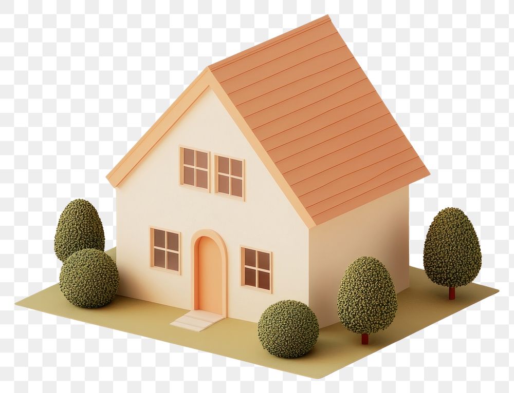 PNG 3D house model minimalist | Free PNG - rawpixel