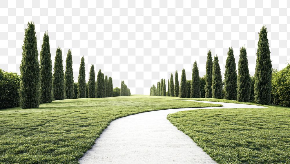 PNG Landscape trees lawn path. | Free PNG - rawpixel
