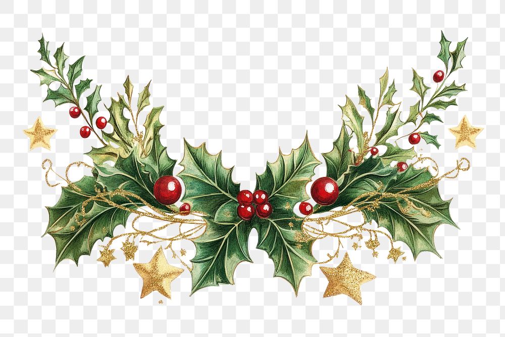 PNG Drawing holly border symmetrical | Premium PNG - rawpixel