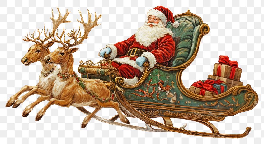 PNG Santa flying sleigh 2 | Premium PNG - rawpixel