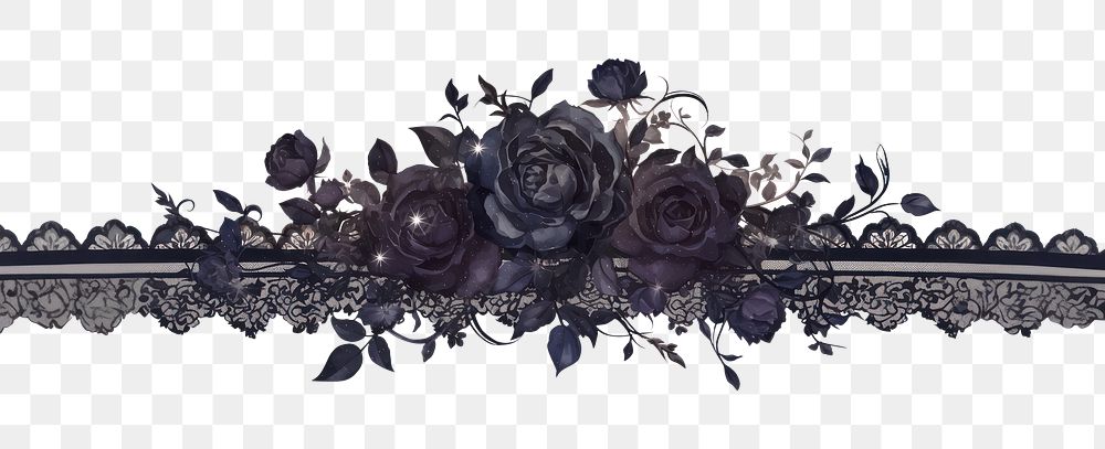 PNG Black rose roses lace | Premium PNG - rawpixel