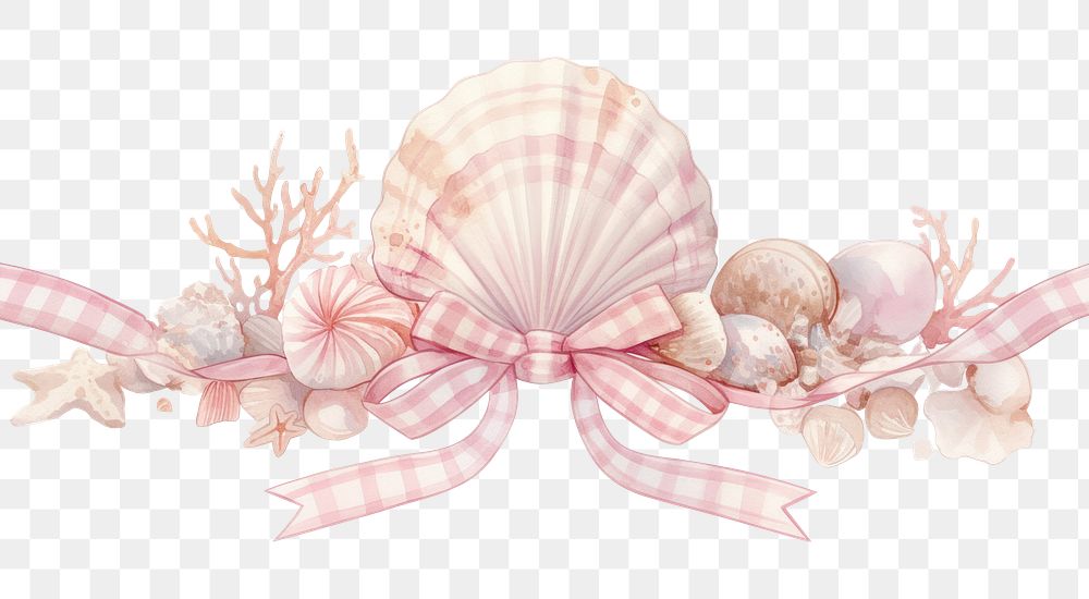 PNG Shell illustration seashells ribbon | Free PNG - rawpixel