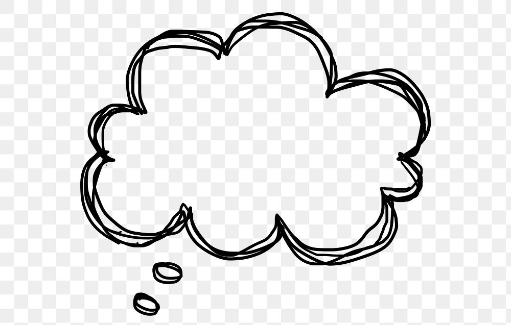 Thought bubble png doodle, transparent | Premium PNG - rawpixel