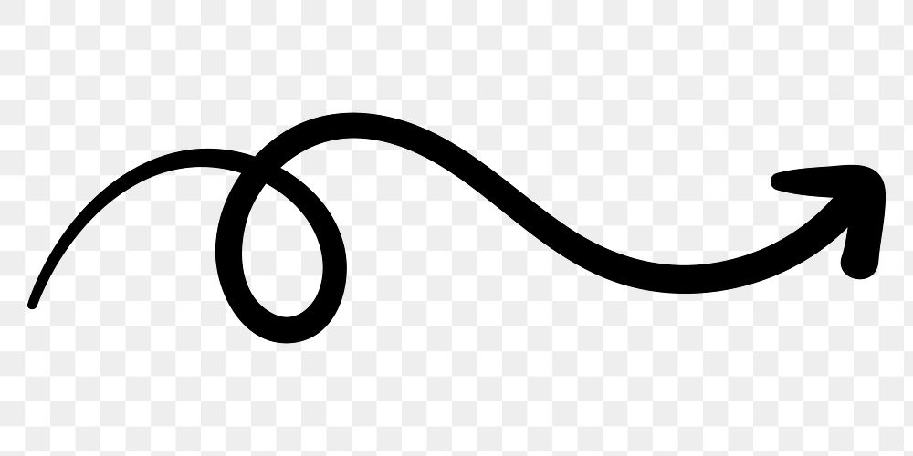 PNG Curved black arrow, transparent | Free PNG - rawpixel