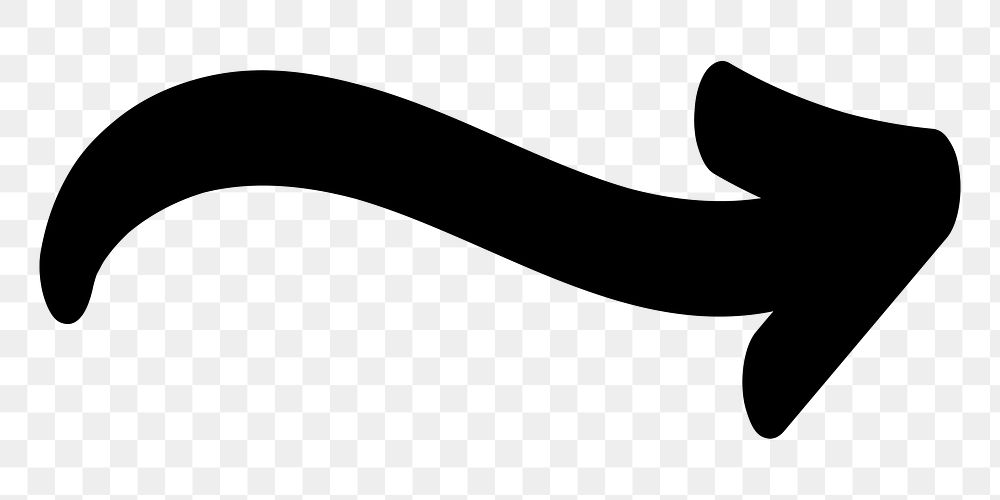 PNG Curved black arrow, transparent | Free PNG - rawpixel