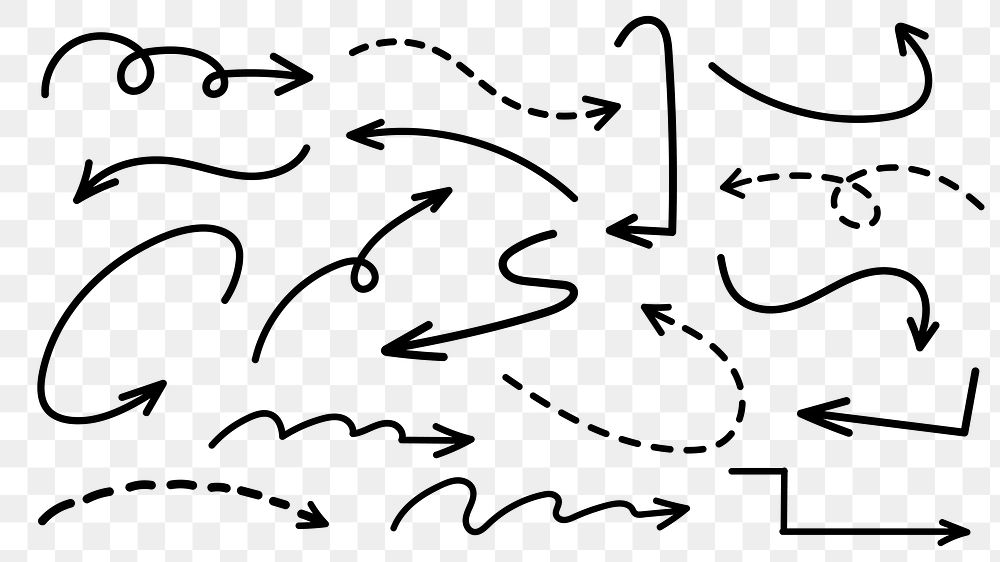 PNG hand-drawn arrow set, transparent | Free PNG - rawpixel