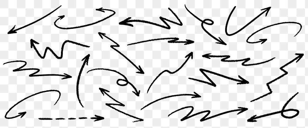 PNG hand-drawn arrow set, transparent | Free PNG - rawpixel