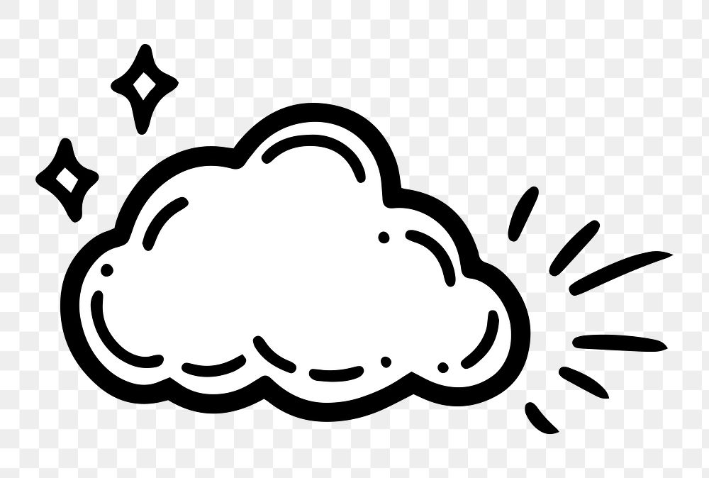 PNG cartoon cloud outline, transparent | Free PNG - rawpixel
