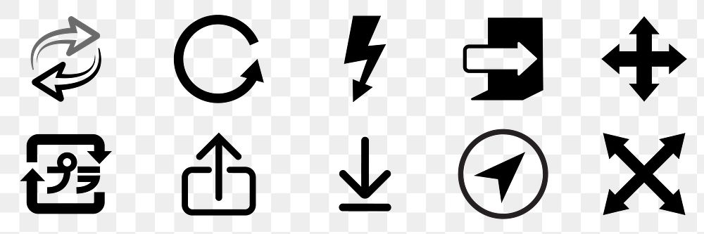 PNG diverse arrow icon collection, | Free PNG - rawpixel