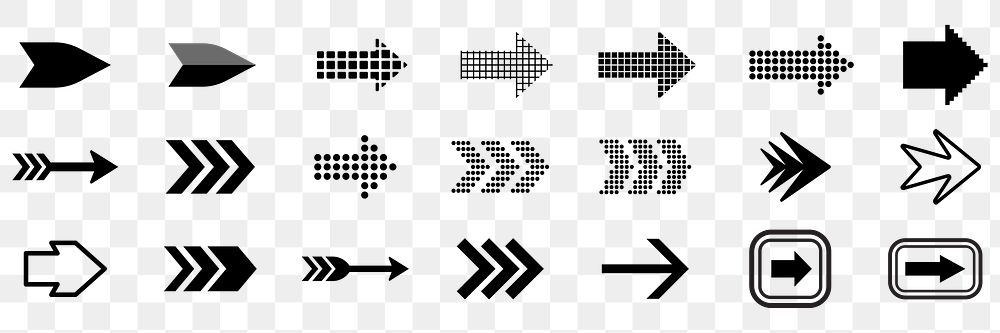 PNG diverse arrow icon set, | Free PNG - rawpixel