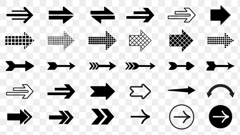 PNG diverse arrow icon set, | Free PNG - rawpixel