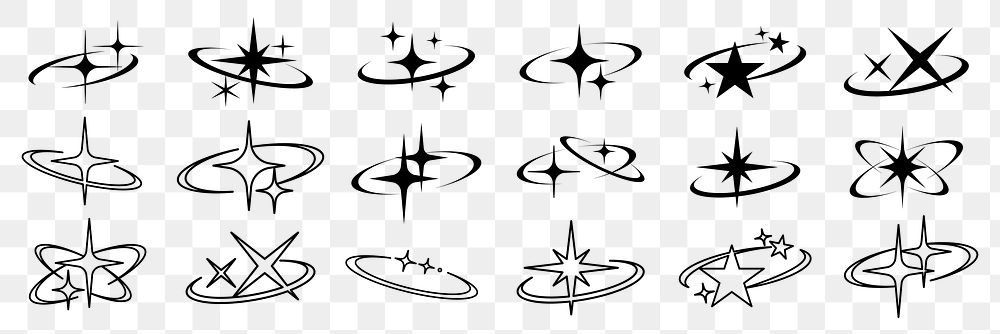 PNG Stylized stars orbit line | Free PNG - rawpixel