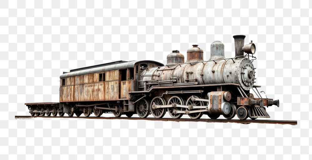 PNG vintage rusty steam locomotive | Free PNG - rawpixel