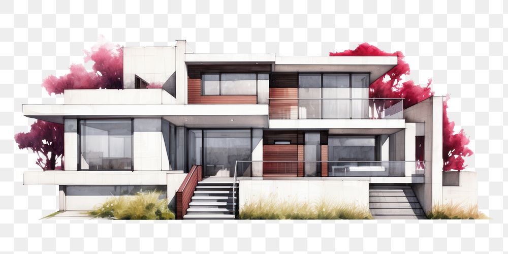 PNG modern house architecture building | Free PNG - rawpixel