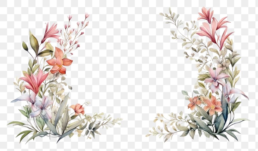 PNG Botanical border painting pattern | Free PNG - rawpixel