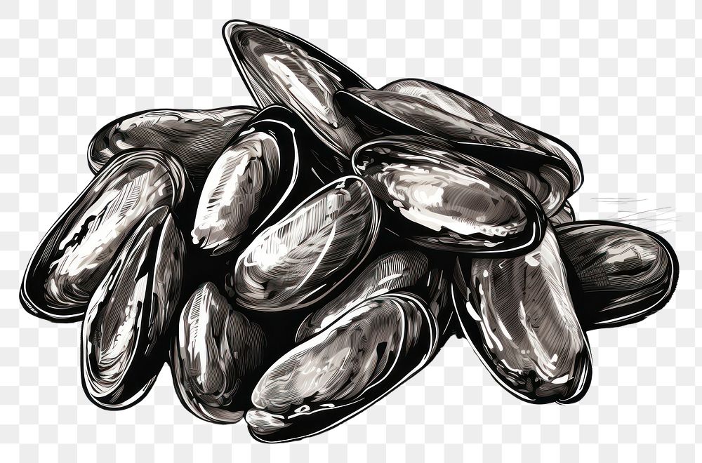 PNG Grilled mussels drawing sketch | Premium PNG - rawpixel