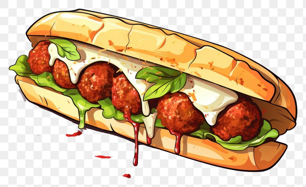 PNG Meatball sub food hamburger | Premium PNG - rawpixel