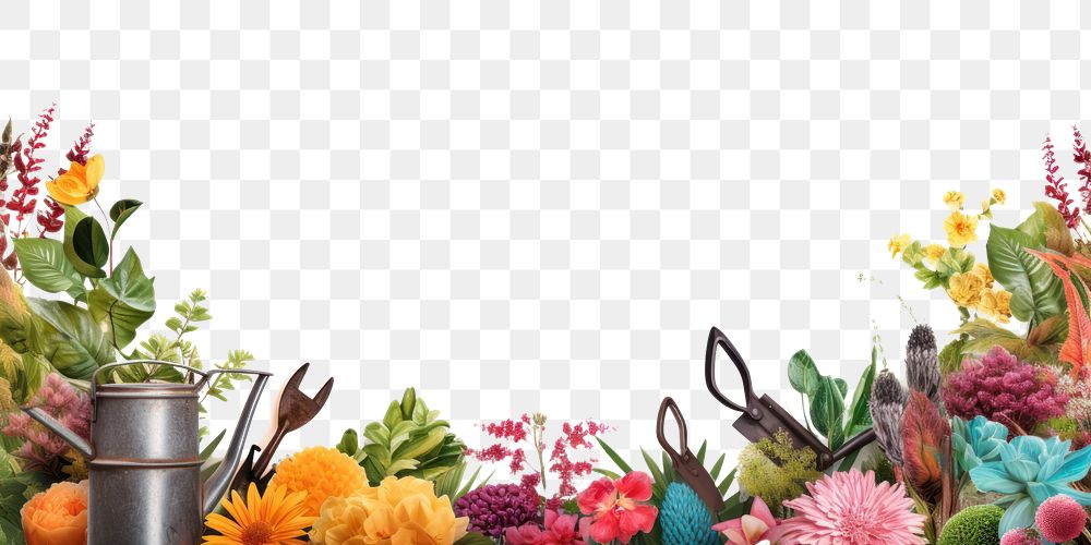PNG Gardening tools border frame | Premium PNG - rawpixel