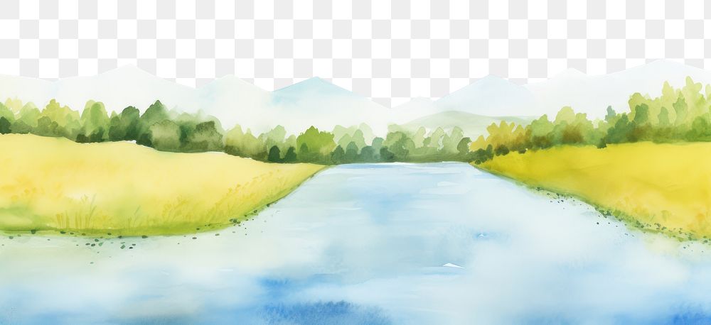 PNG River border panoramic landscape | Premium PNG - rawpixel