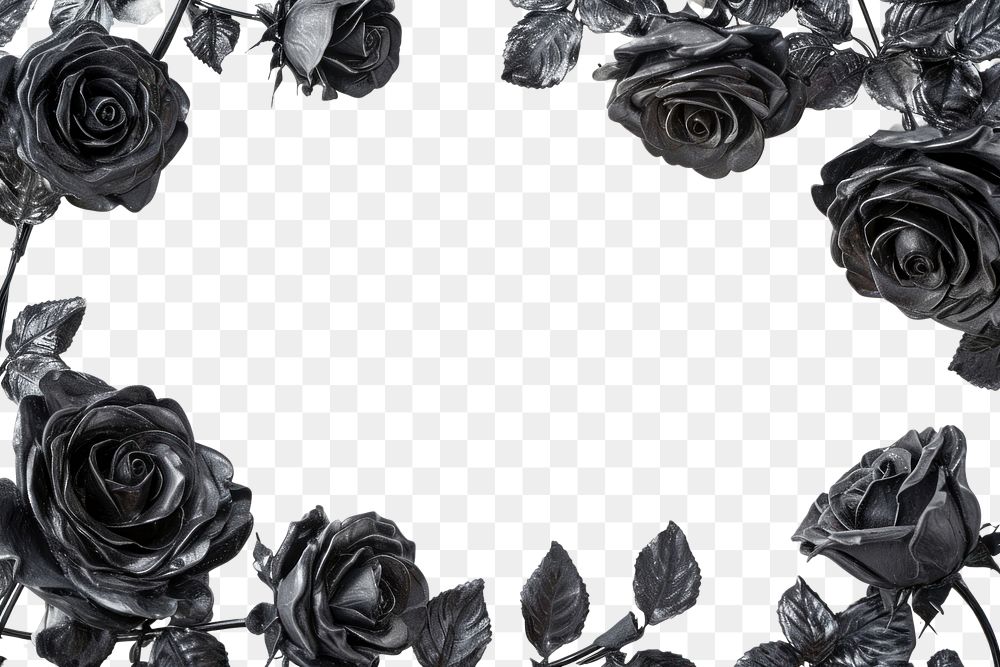 PNG black valentine rose border | Free PNG - rawpixel