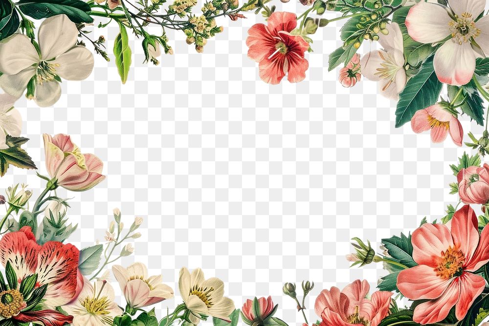 PNG fresh Spring floral border | Free PNG - rawpixel