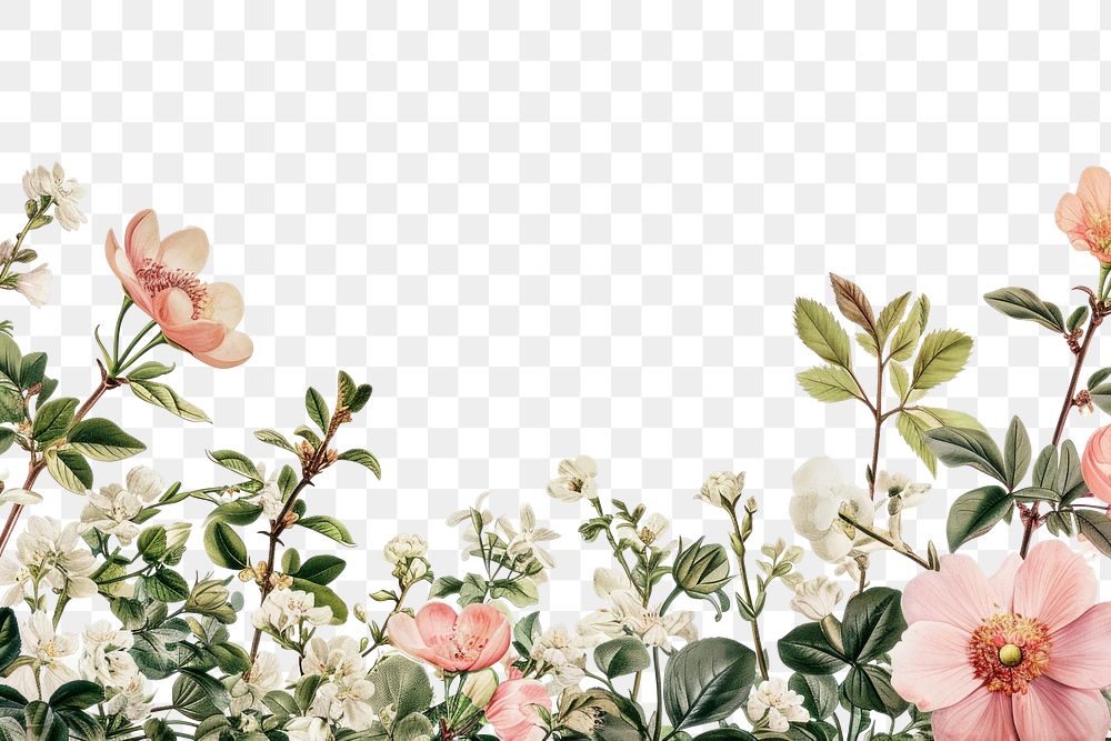 PNG fresh Spring floral border | Premium PNG - rawpixel