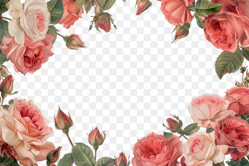 PNG rose floral border isolated | Free PNG - rawpixel
