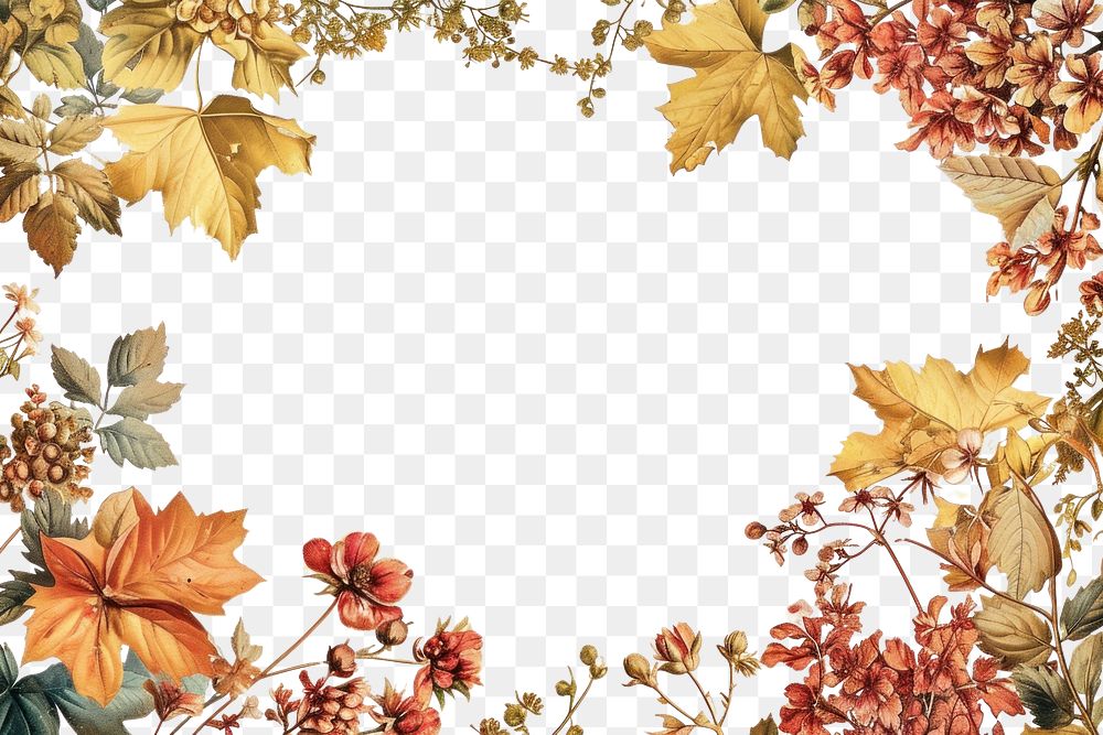 PNG An Autumn floral border | Free PNG - rawpixel