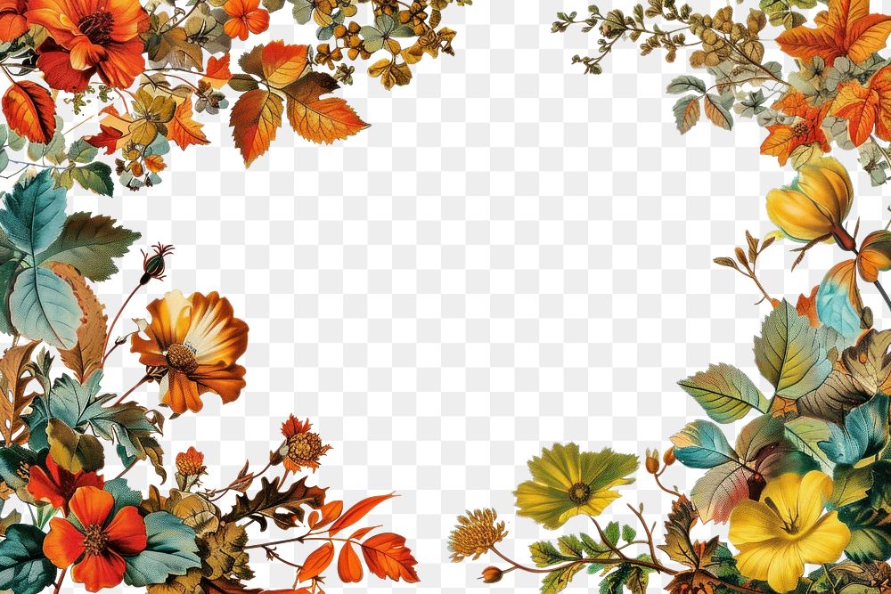 PNG An Autumn floral border | Premium PNG - rawpixel