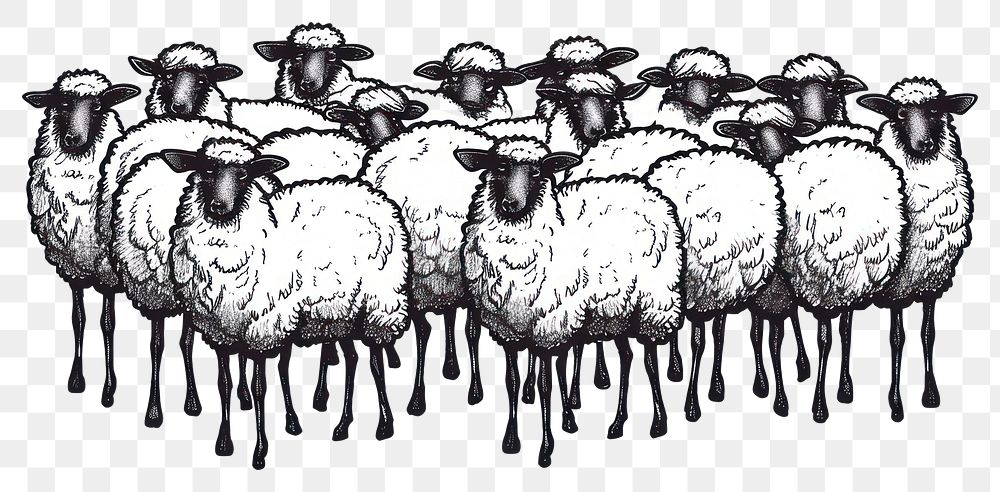 PNG Herd sheep livestock drawing | Free PNG - rawpixel