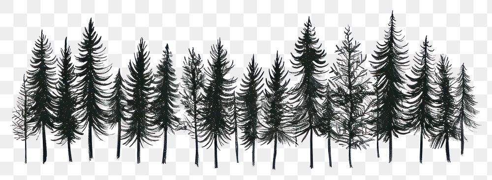 PNG Pine tree forest drawing | Premium PNG - rawpixel
