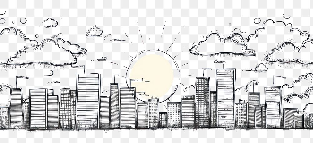 PNG Sunset city drawing diagram | Premium PNG - rawpixel