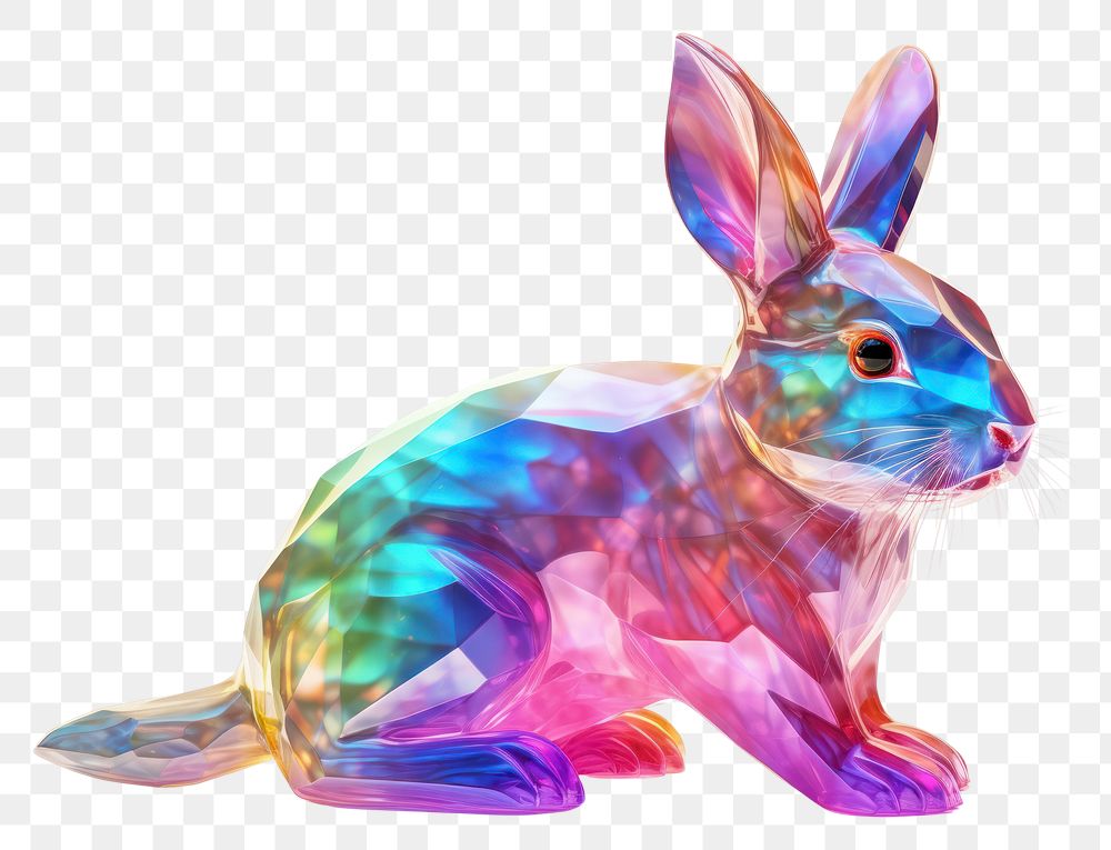 PNG Rabbit iridescent animal mammal | Free PNG - rawpixel