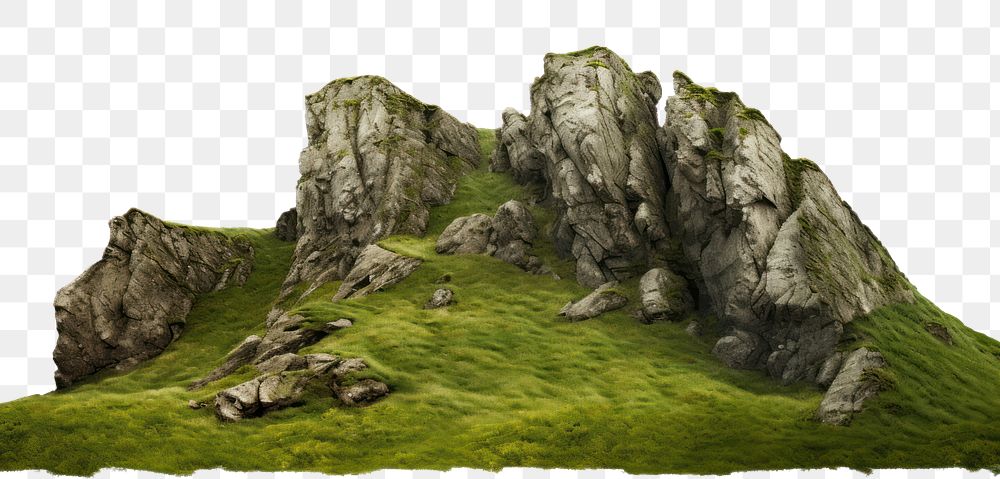 PNG Green grassy rocky cliff | Premium PNG - rawpixel