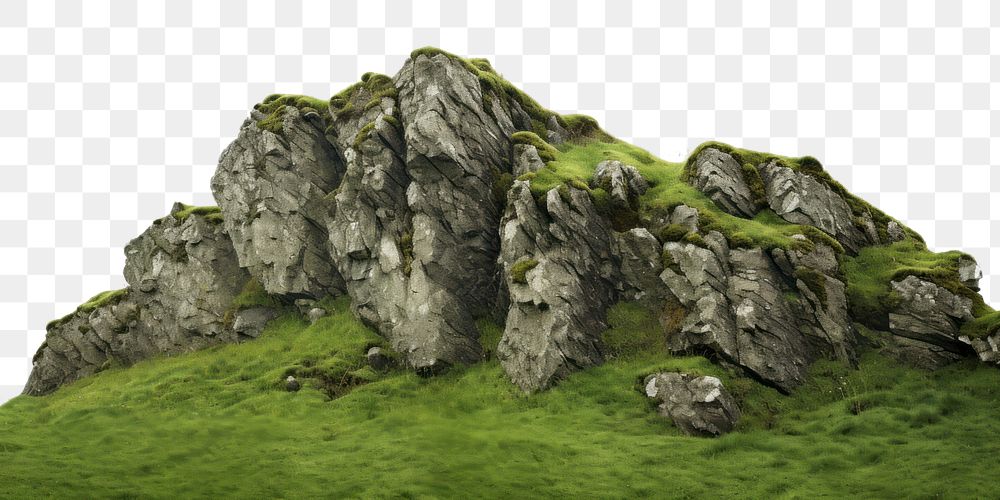 PNG Green grassy rocky cliff | Premium PNG - rawpixel