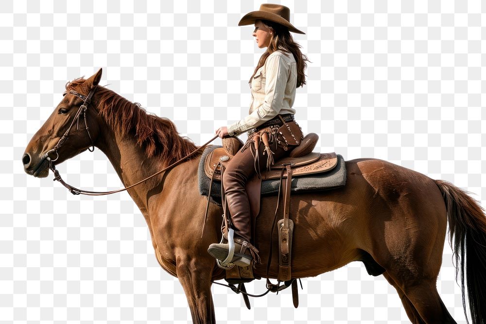 PNG Female cowboy riding an | Free PNG - rawpixel