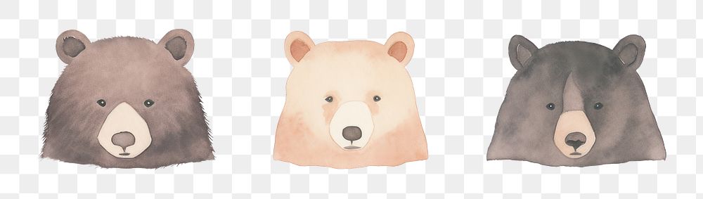 PNG 5 bear heads divider | Premium PNG - rawpixel